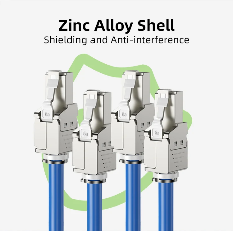 Male Shield Cat6 Cat7 Cat8 Male Shielded Rj45 8p8c Toolless Cat 8 Modular Plug Cat6a Rj45 ...