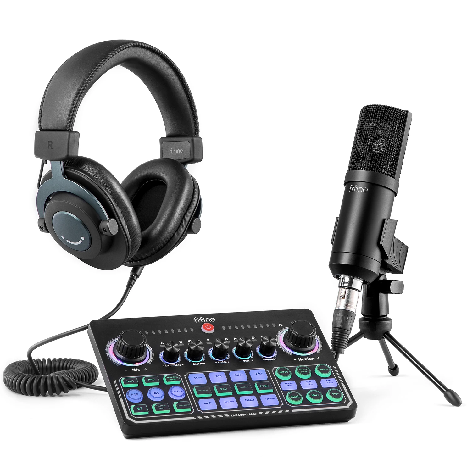 Fifine Professional Recording Studio Sound Cards Live Stream Usb Sound ...