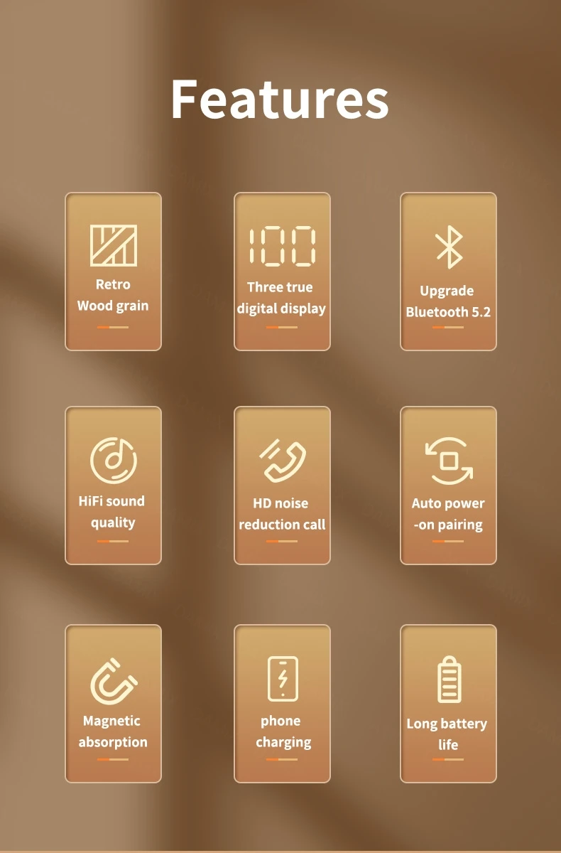 2022 Best Quality Earphones M35 Wood Design Bt 5.2 Reloj Audifonos ...