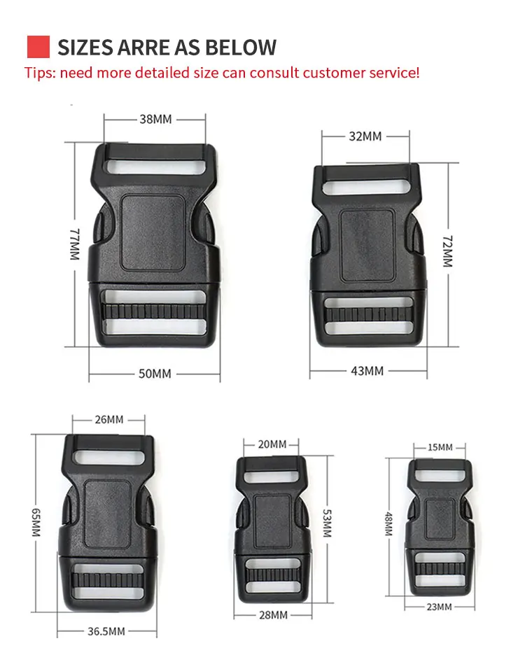 KJM Custom Colorful Heavy Duty Pom Recycled Tactical Plastic Buckle ...