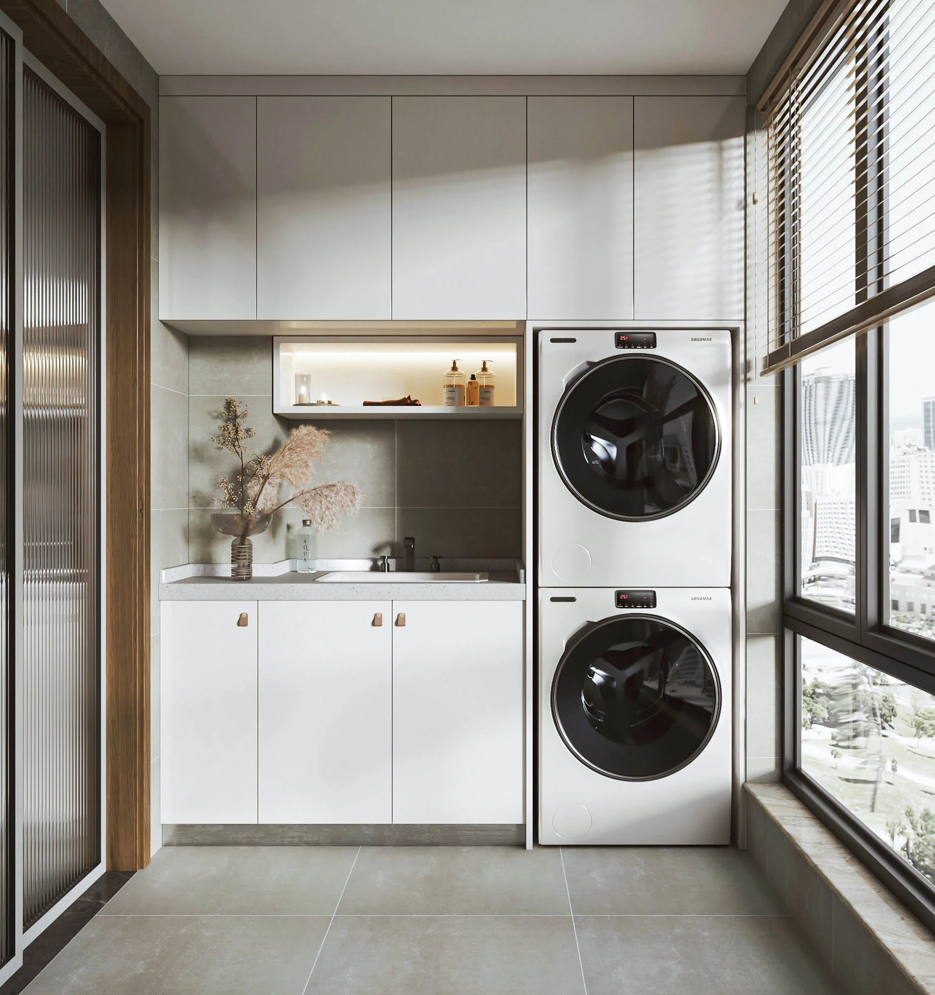 Laundry Room Organizer Cabinets Sink Cabinet With Washing Machine ...