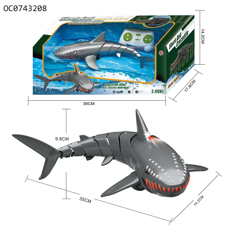 Simulation Waterproof 2.4g Remote Control Water Shark Toys Swimming ...