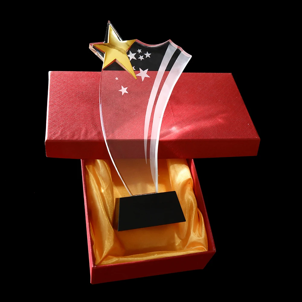 MH-J068 Custom logo Gold Star Glass Awards Sports/events Souvenirs ...