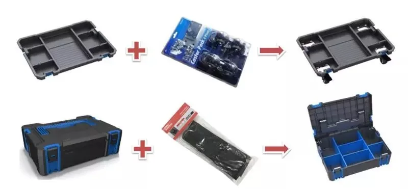 VERTAK Portable Plastic Modular Chest Roller Tool Box Cabinet Garage ...