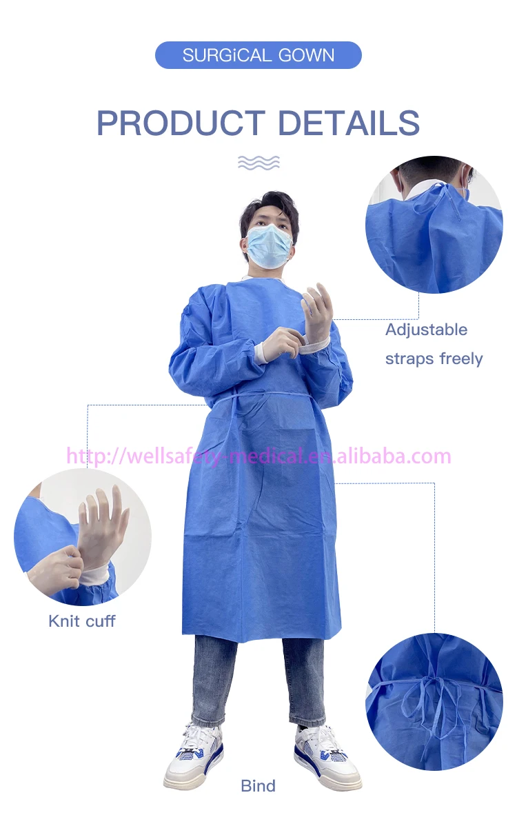 Factory Price En14126 Hospital Isolation Gown 510k Disposable Surgical ...