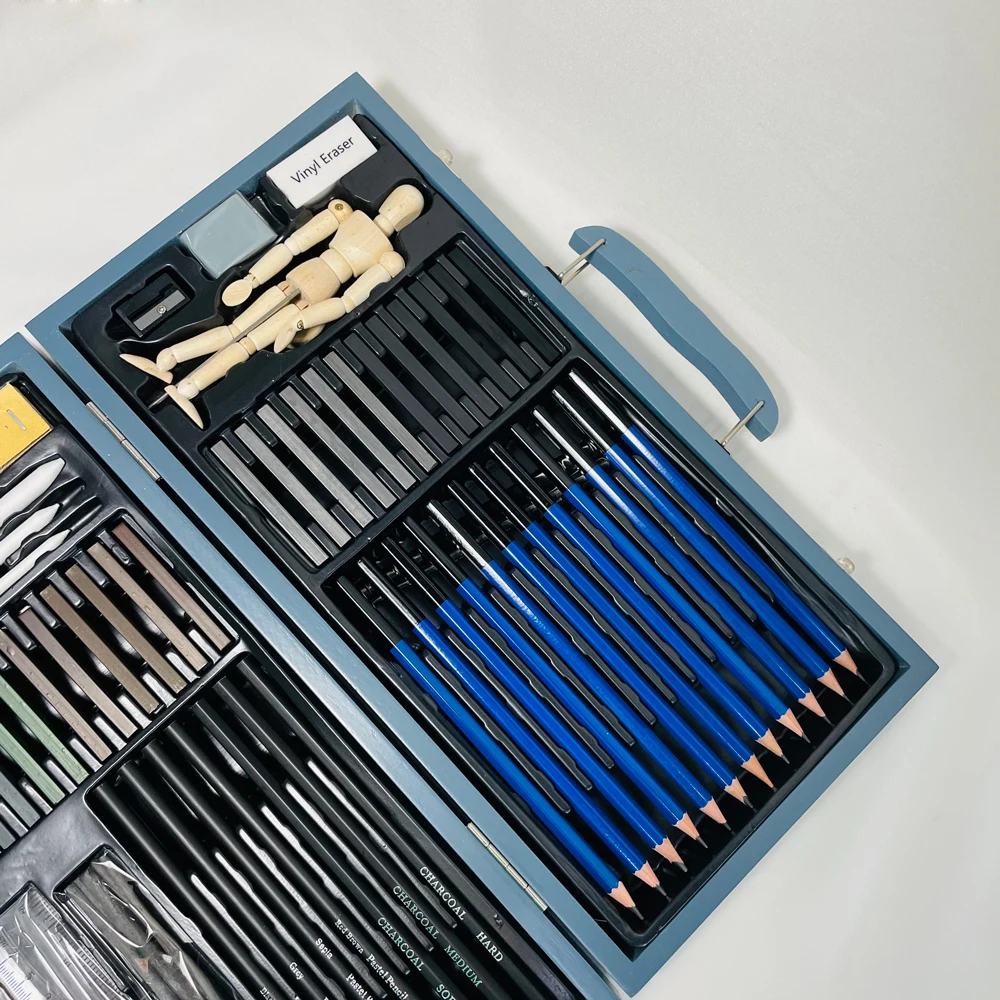 Gf New Trends Art Supplies 60pcs Deluxe Artist Drawing Kit Wooden ...