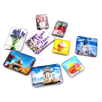 Promotional Custom Souvenir Fridge Magnet Round Glass Refrigerator ...
