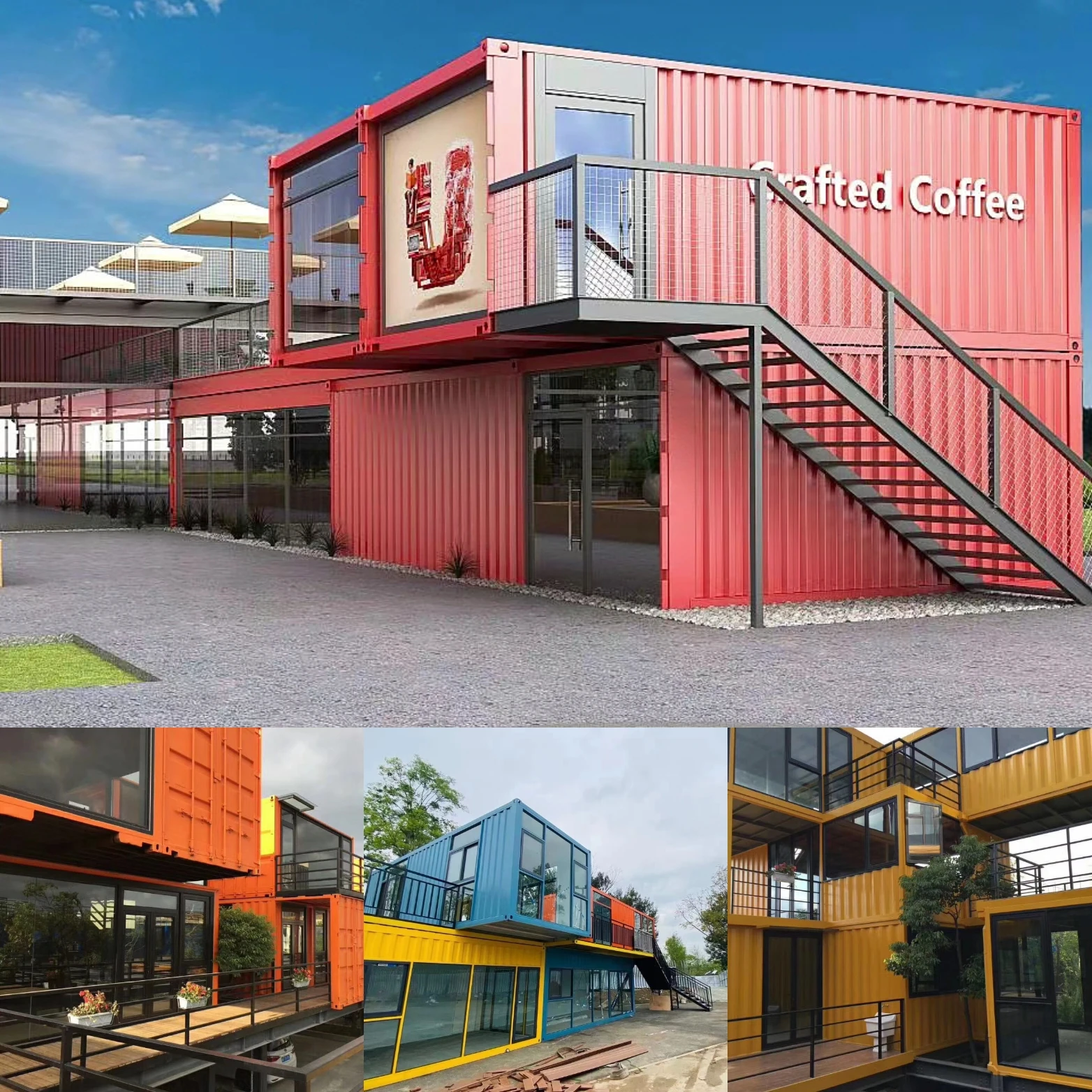 Triangle Roof Prefabricated Luxury Villa Two Storey Prefab House ...