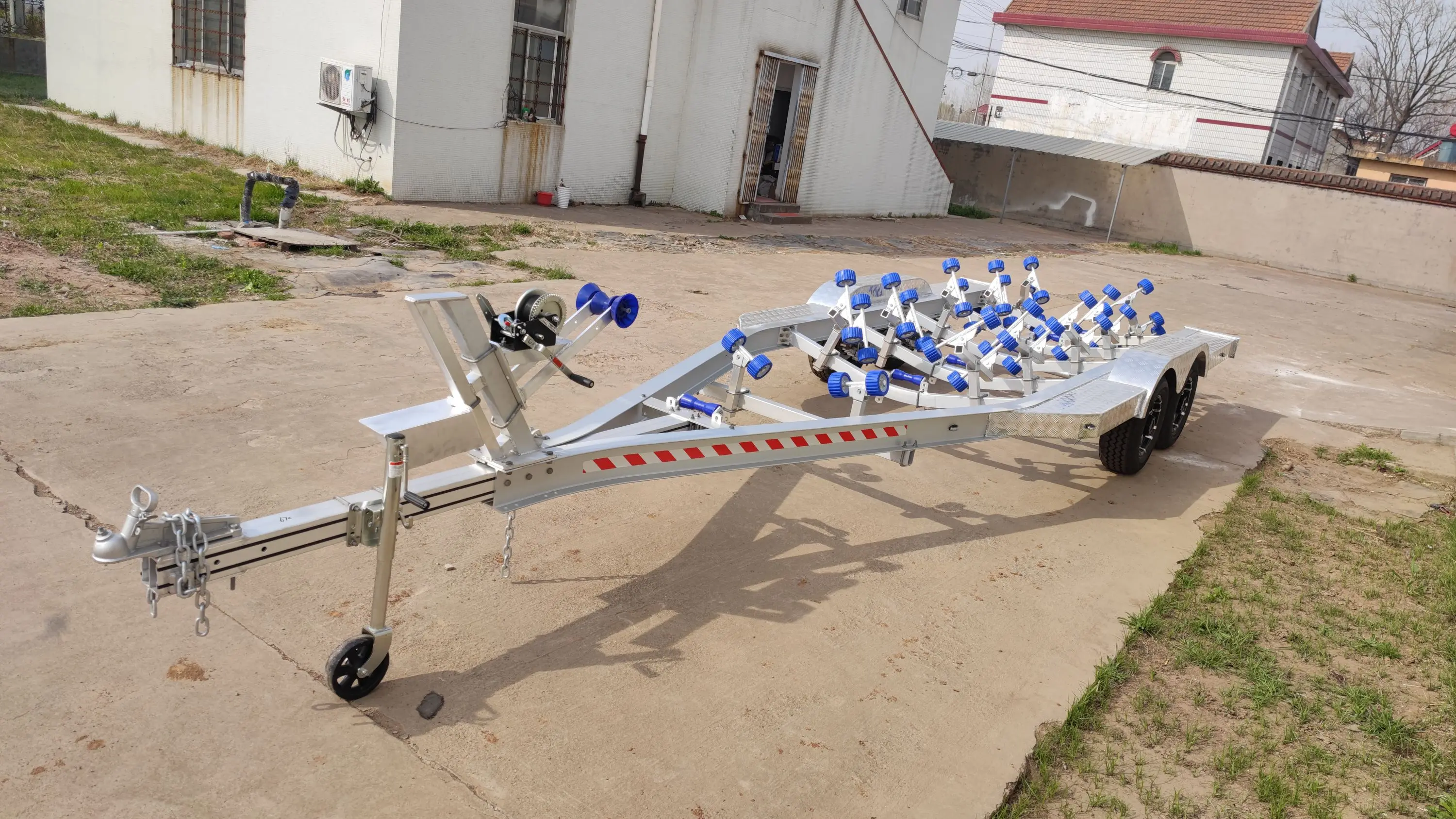 8.25m Tandem Axle Wobbly Rollers Aluminum Boat Trailer Loading 3400kg ...