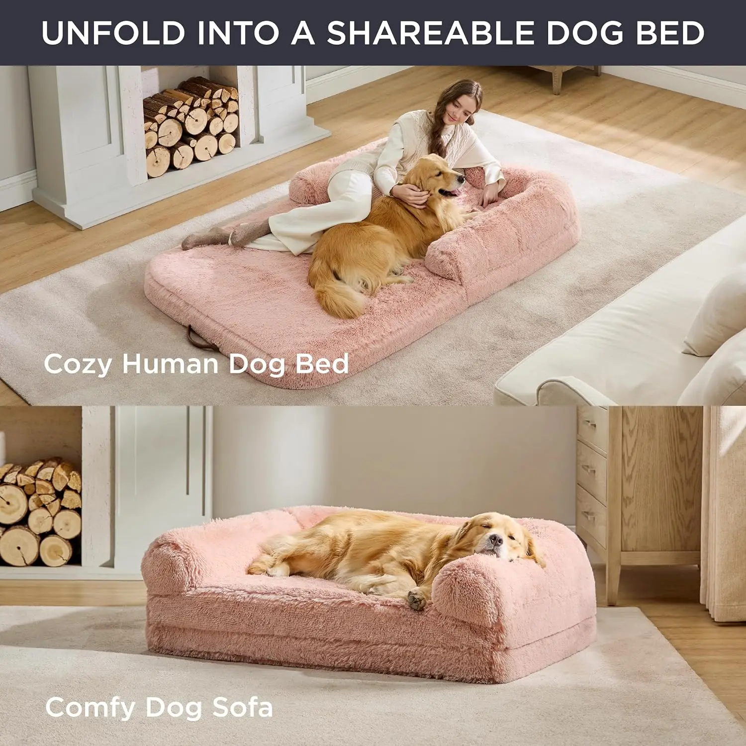 Foldable Human Dog Bed For People Adults,2 In 1 Calming Human Size ...