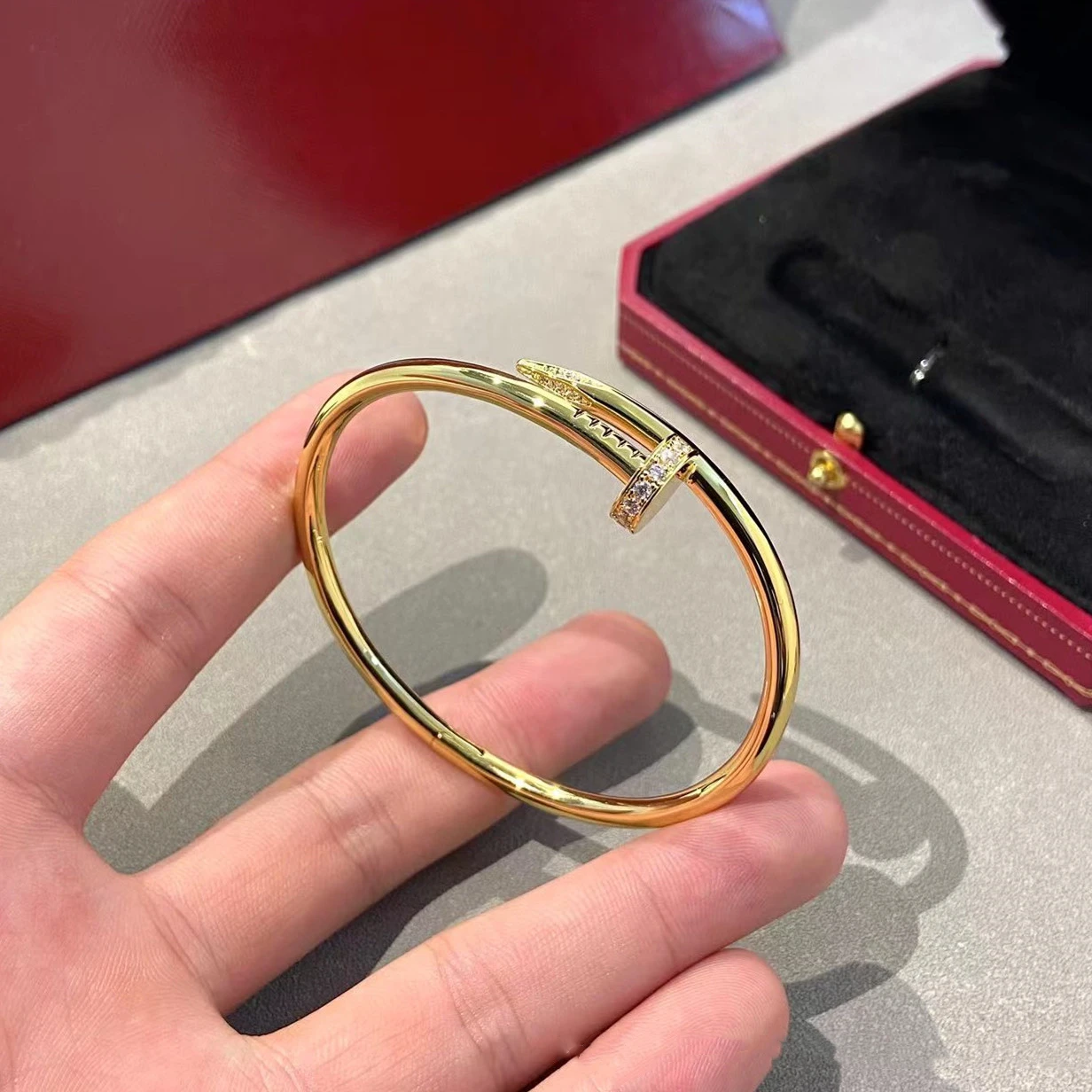 Wholesale Fashion Designer Jewelry 18k Gold Plated Stainless Steel Bracelets Diamond Love Screw ...