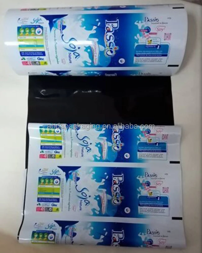 Milk Uht Packaging Black and White EVOH Pe Film Custom Printing ...