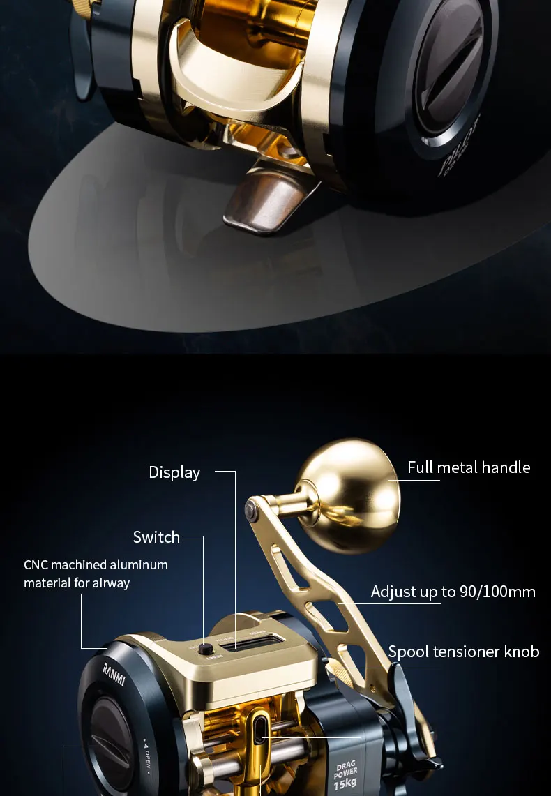 RYOBI RANMI PILOT DD300 - Precision Trolling Reel for Saltwater Fishing