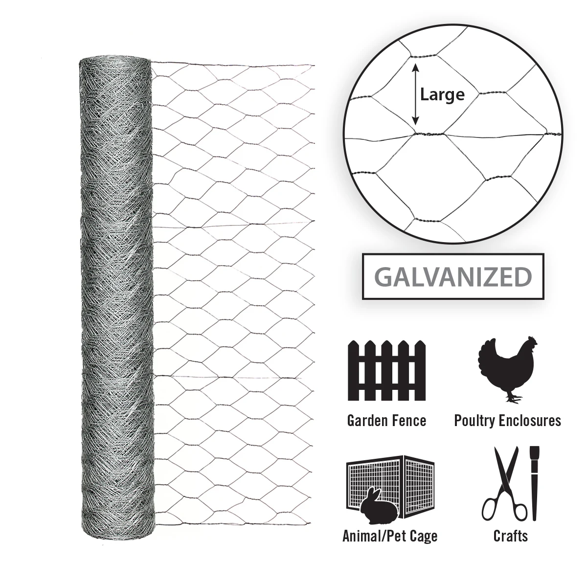 Galvanized Hexagonal Iron Wire Mesh Netting Chicken Mesh Large Hole ...