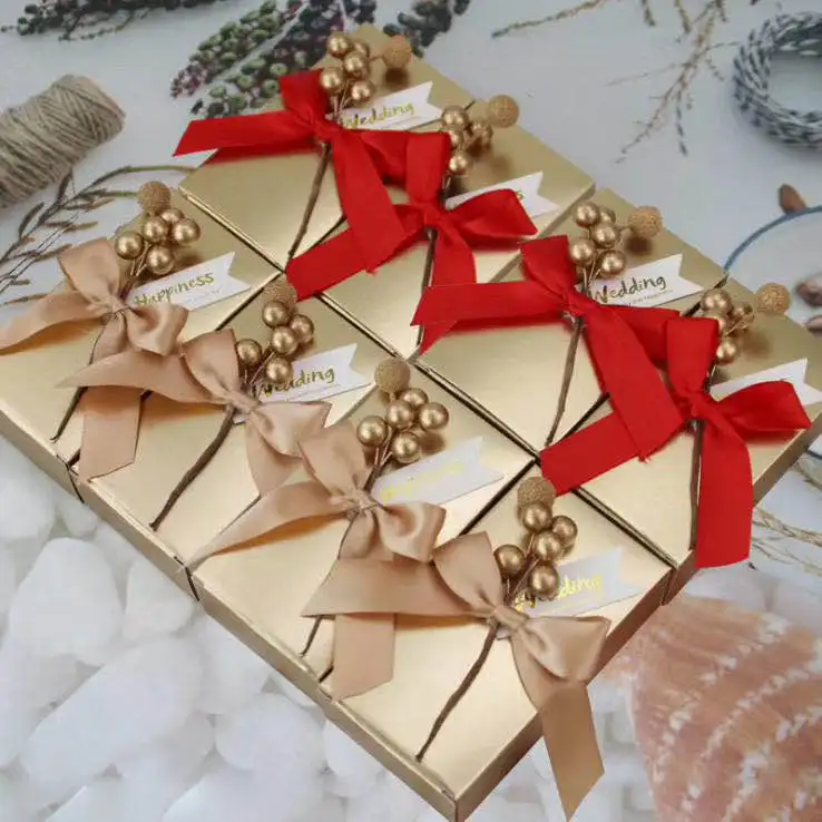 European luxury gold candy box Wedding Party Favors Chocolate Paper ...