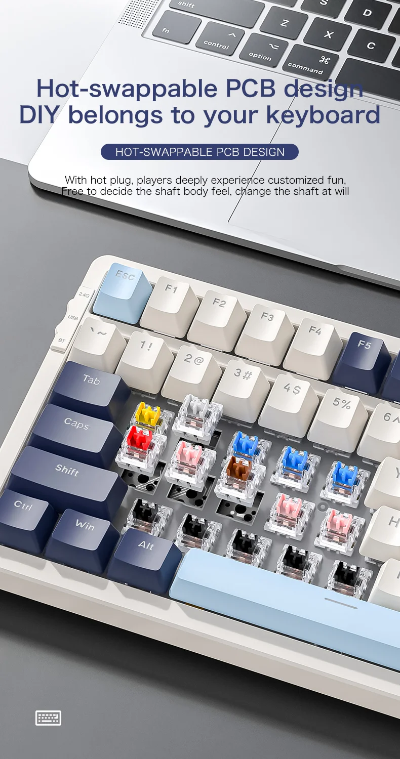 ZIYOULANG K8 Mechanical Keyboard - Wireless & Programmable
