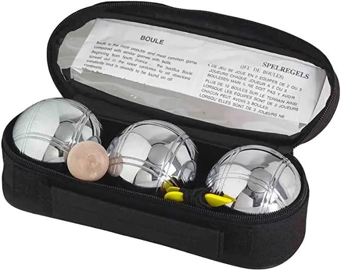 Garden Petanque Boules Bocce Ball Set Garden Game Ball 6 Silver Bocce ...