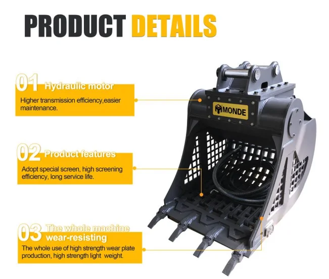 MONDE High Frequency Excavator Skeleton Screening Bucket