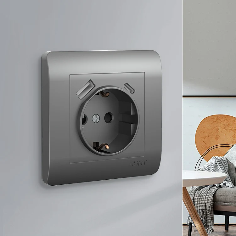 CHINT Wall Socket with USB and Type C Port - Durable & Versatile