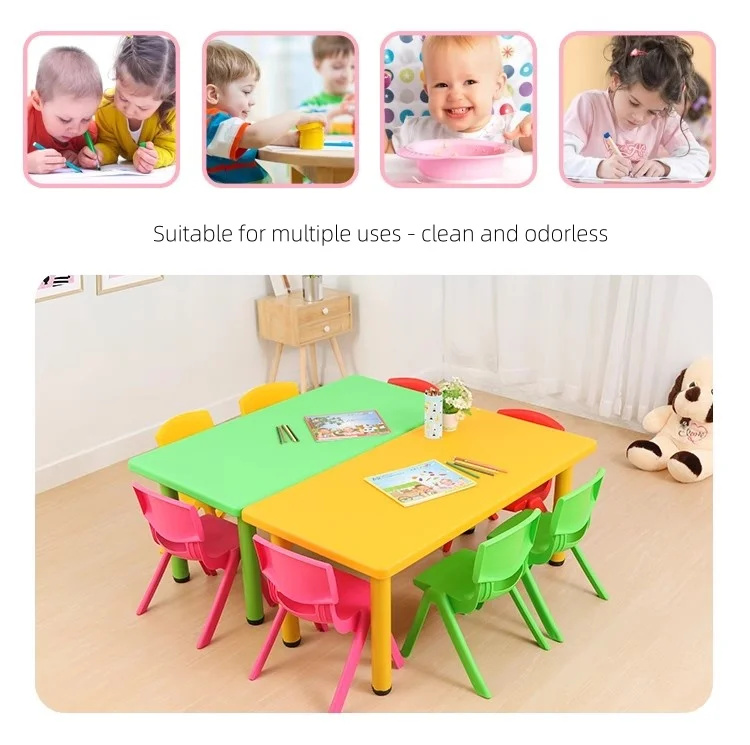 School Plastic Colorful Table and Chair Sets for Kindergarten