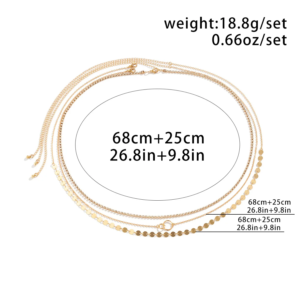 Sexy Stacked Metal Strip Body Chain for Women - Kisswife