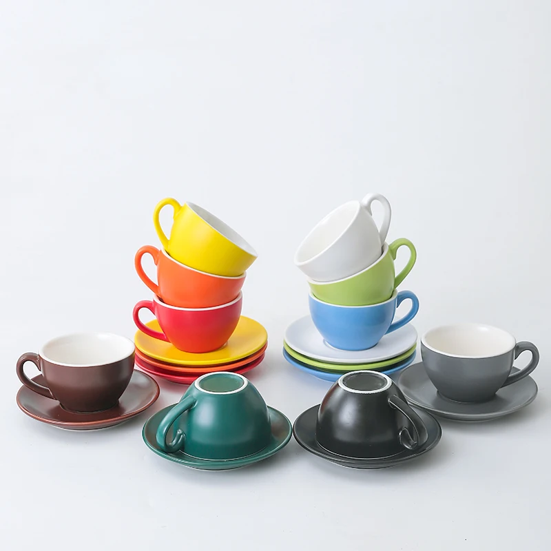 Italian Style Matte Teacup Handmade Pottery Cups Multi-Color Glazed ...