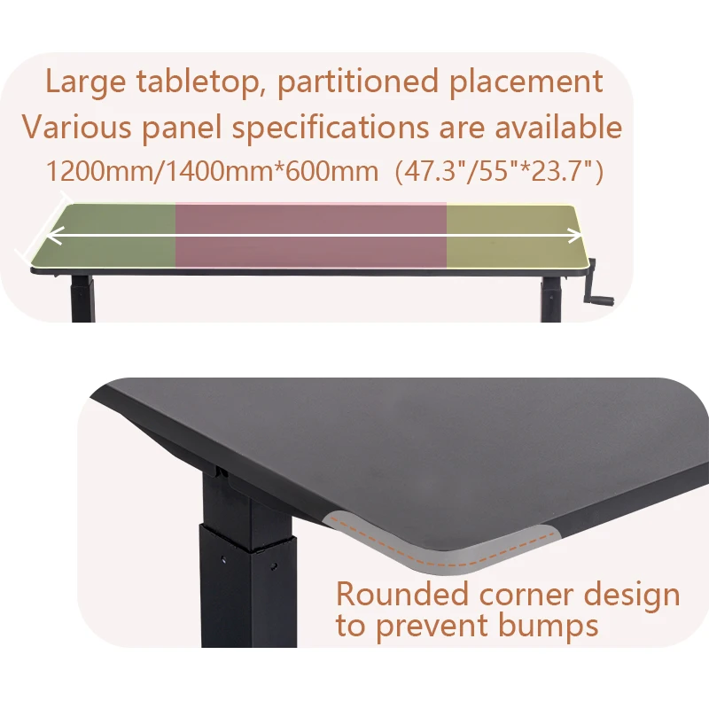 Premium Design Ergonomic Adjustable Metal Manual Standing Desk Simple ...