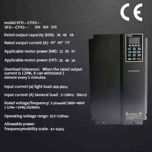 High Performance Cp2000 Frequency Converter Delta Vfd Controller 0.2kw ...