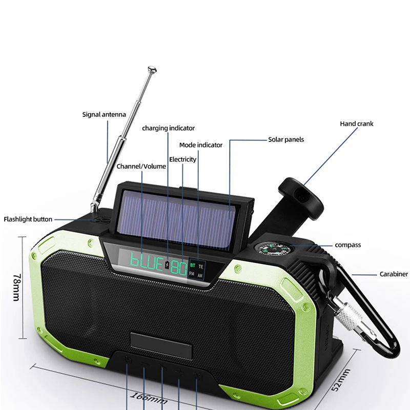Wholesale 5000mah Portable Radio Outdoor Hand-cranked Generator Radio ...