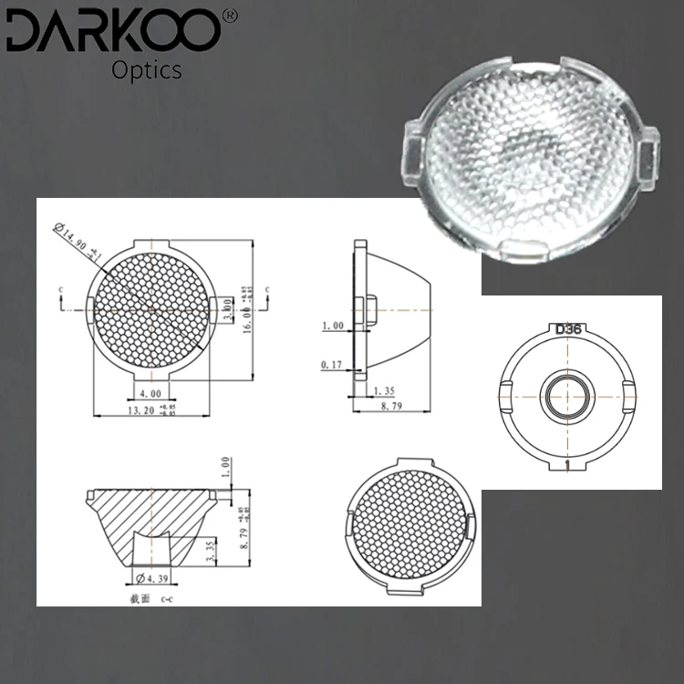 15mm Diameter Wall Washer Light Led Optical Lens 15x30 15 40 Degree ...