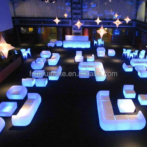 Led Light Up Modern Sectional Sofa Set Rgb Color Changing Illuminated ...