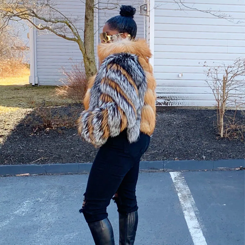 Alibaba.com: Plus Size Custom Fluffy Furry Collared Red Fox Fur Coats ...