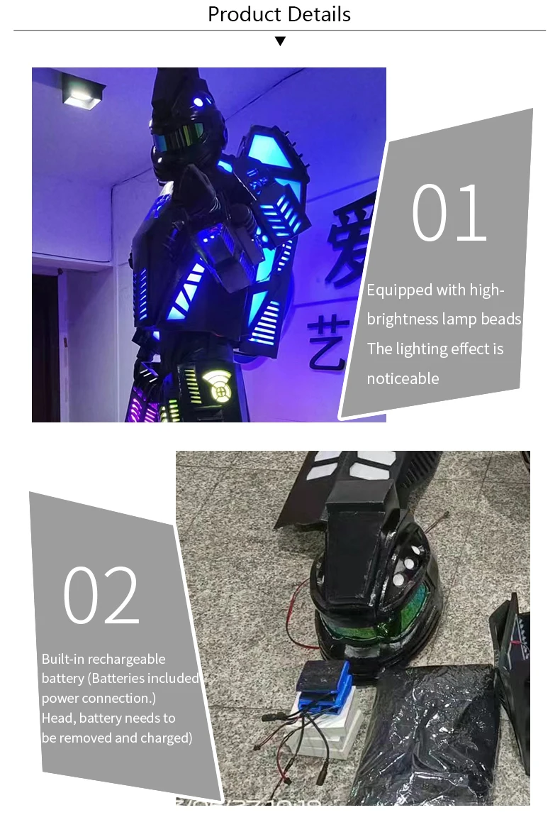 High Quality LED Robot Dance Costumes for Nightclub Performances