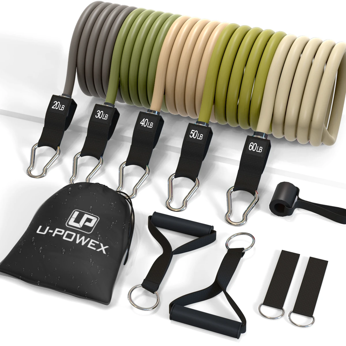 11pcs Natural Latex Elastic Power Exercise Bands Workout
