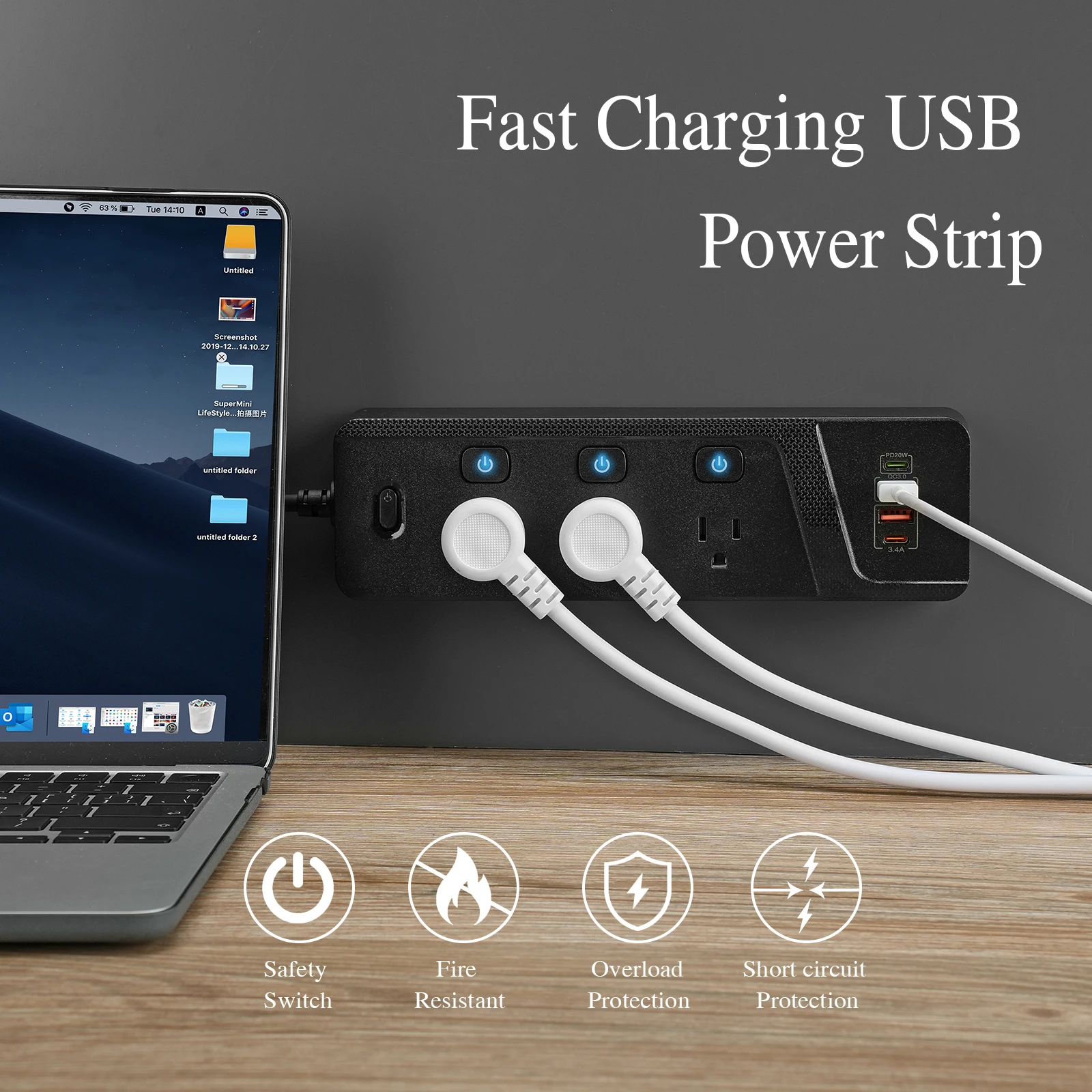 125v Us Power Strip Pd 20w+qc 3.0 Charger Plug Socket Power Strip Multi-socket - Buy Power Strip ...