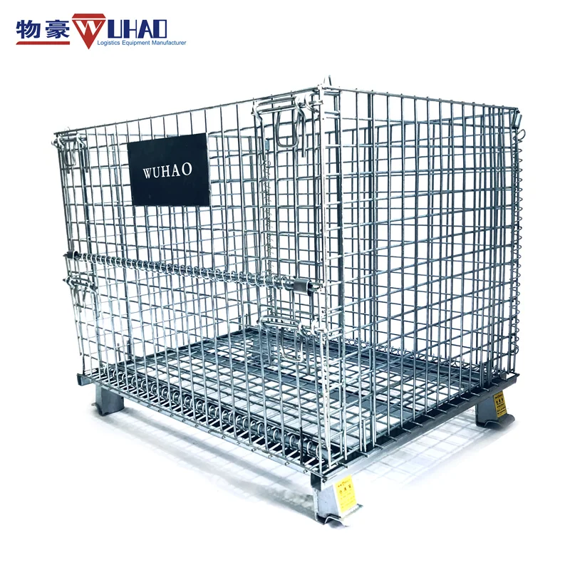 Customized Collapsible Stacking Wire Mesh Container Cage Mesh Wire Mesh ...