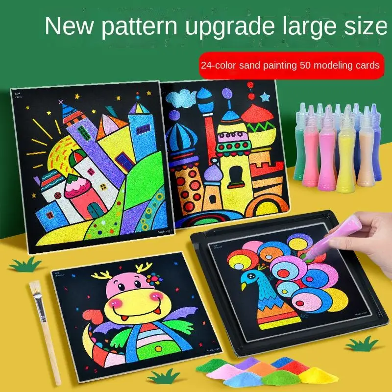 Diy Sand Drawing Kids Handicrafts Sand Art Pictures Drawing Set Toys ...