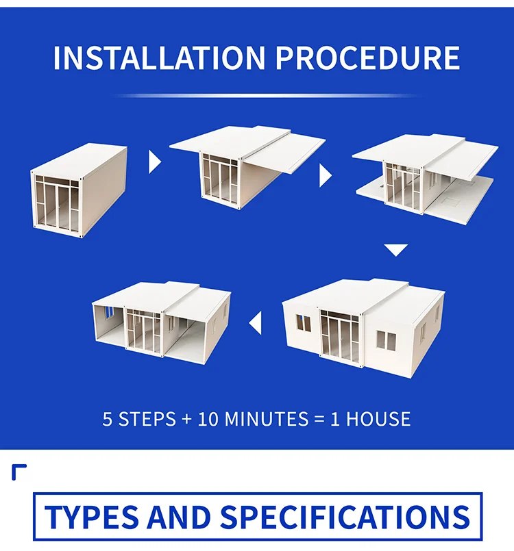 20ft Folding Expandable Container House 3 Bedroom Low Price Factory ...