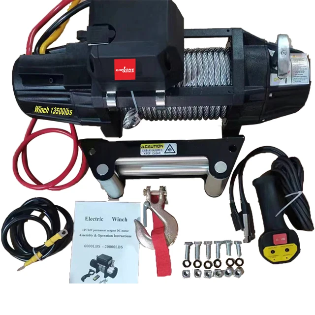 Kingone 12v Electric Winch 13500 Lbs 4x4 Remote Control Kits 4x4 Off ...