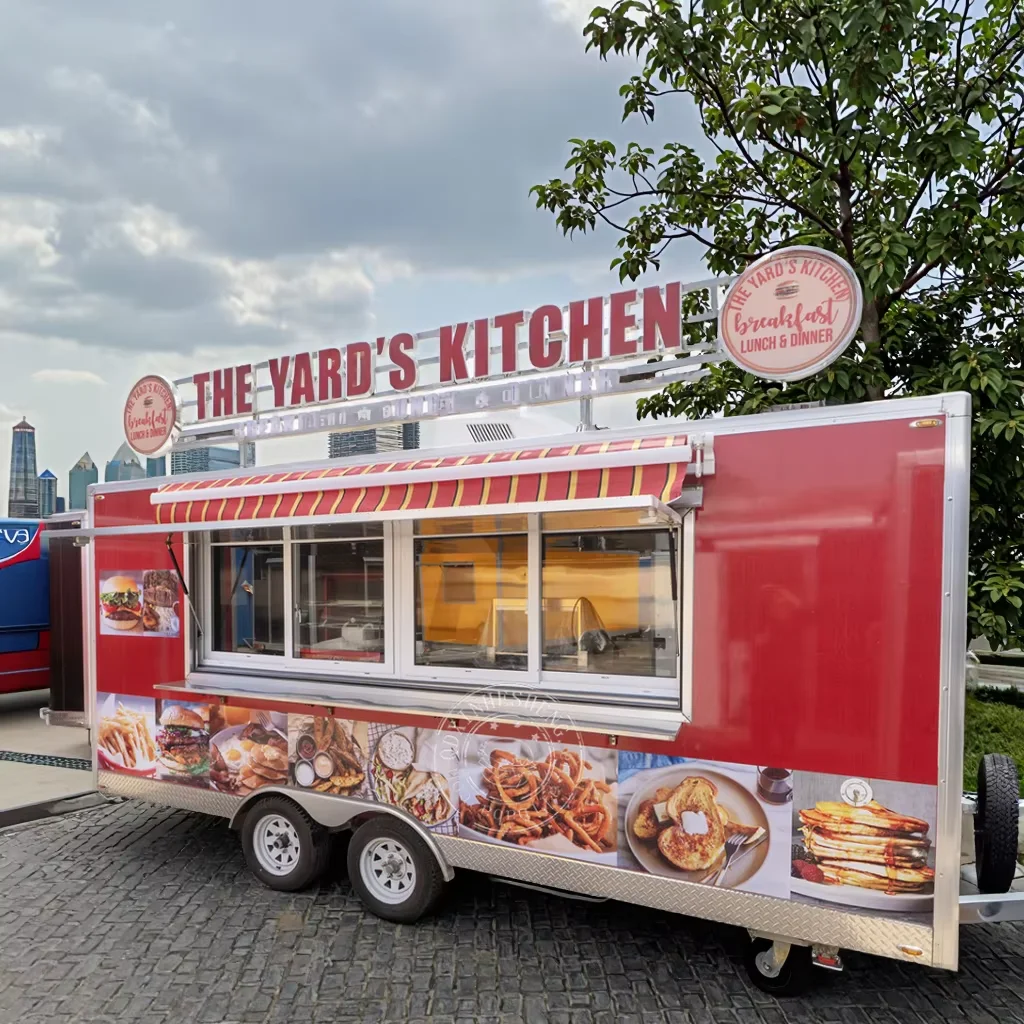 Mobile Coffee Truck Hot Dog Trailer Cart Fried Chicken Mobile Kitchen ...