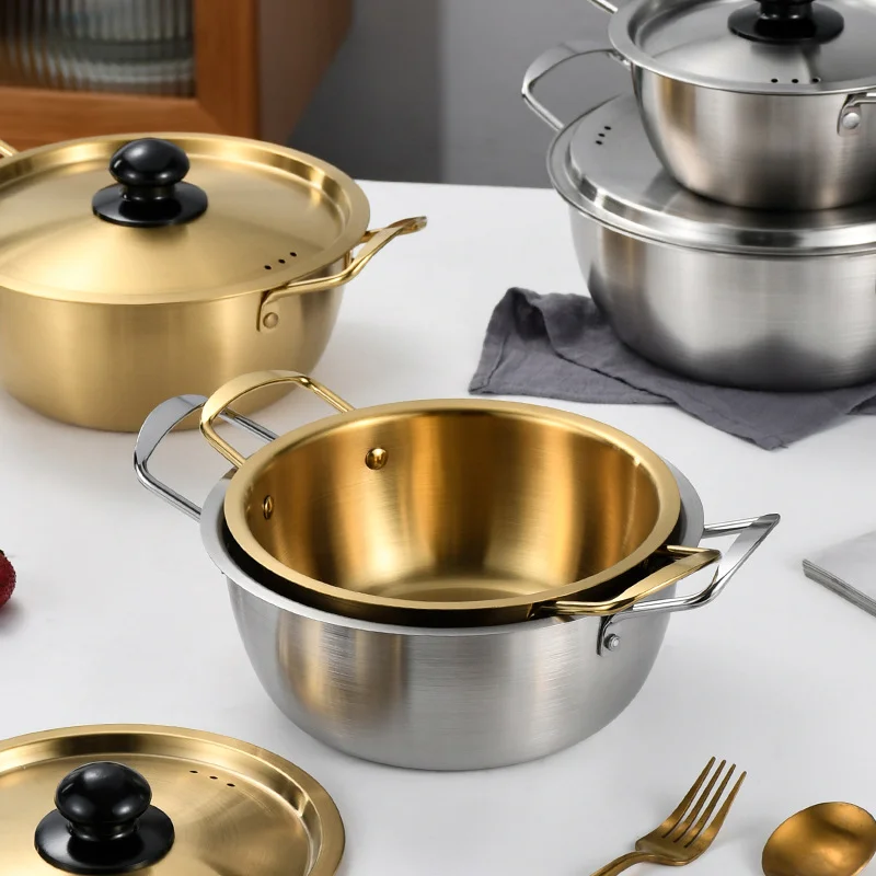 Korean Ramen Pot Stainless Steel Korean Ramen Pot With Lid Stock Pot ...