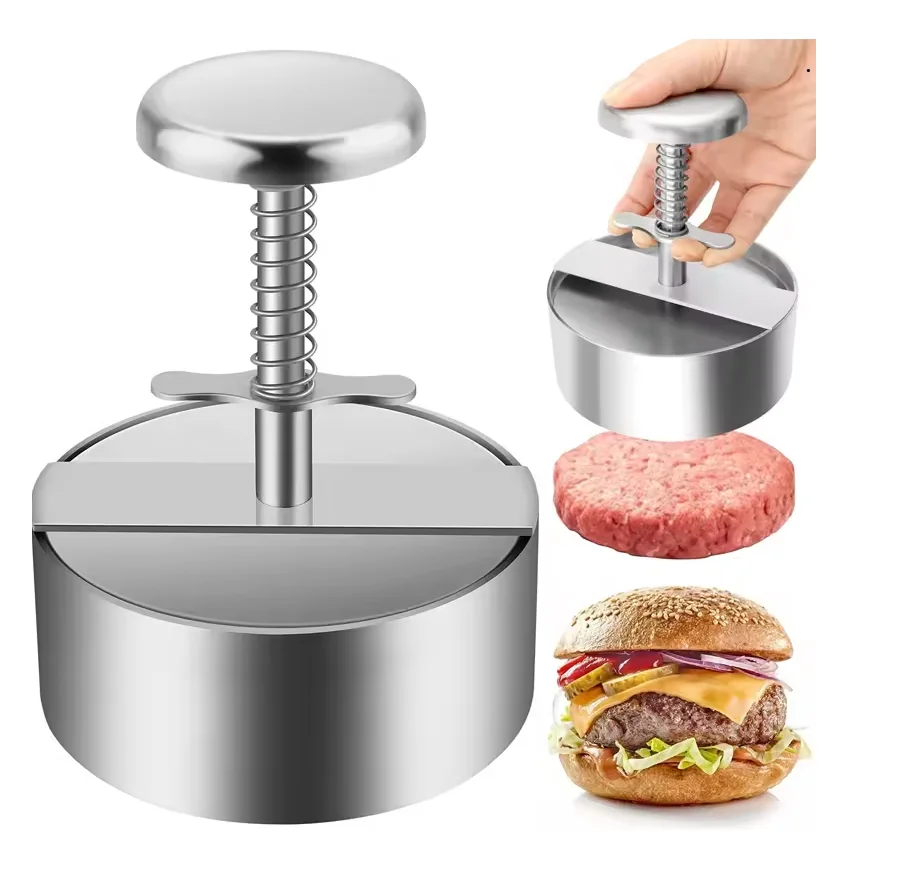 304 Stainless Steel Meat Press Home Kitchen Round Mold Hamburger Smash ...