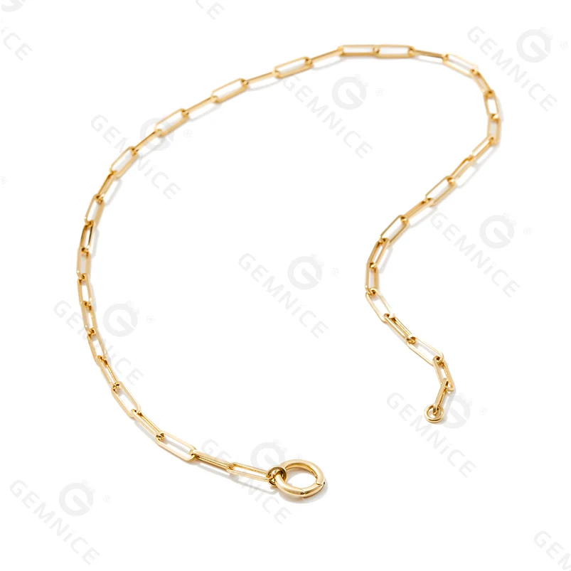 Gemnel Solid 925 Silver Classic Paperclip Chain Enhancer