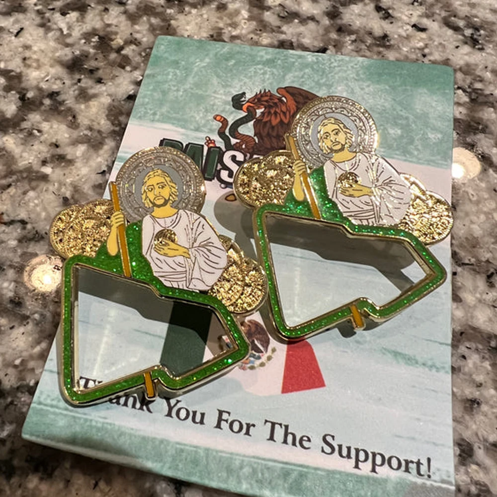 Custom Logo Baseball Metal Enamel Jesus Judas Frame Pin Church San ...