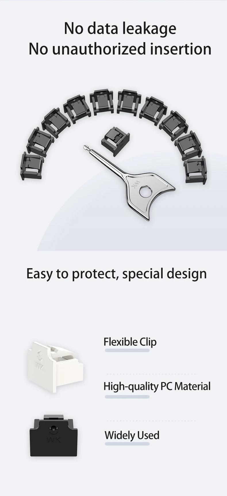 Locking Rj45 Port Dust Blocker With Key,Ethernet Port Lock - Buy Rj45 ...