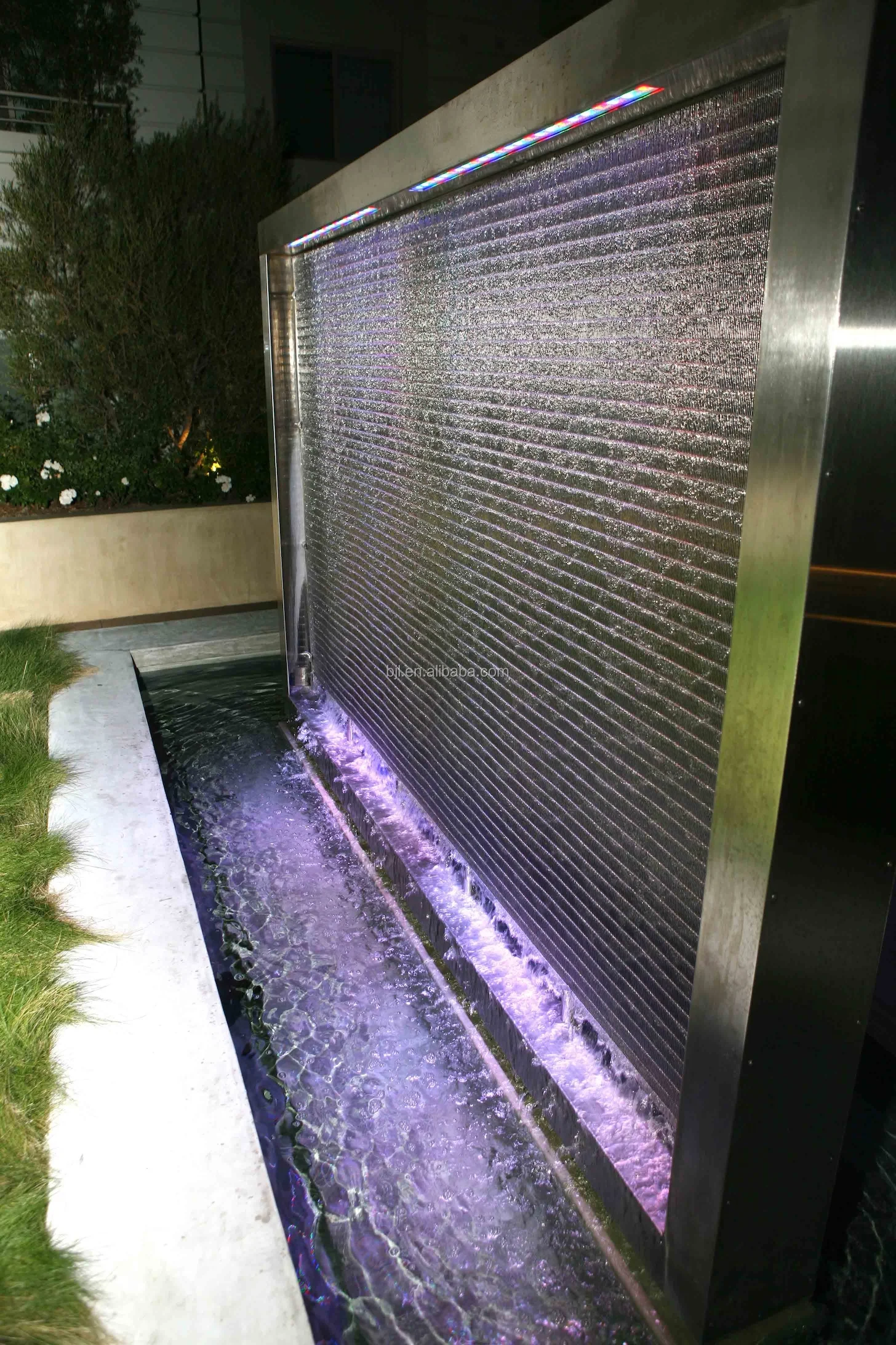Steel Wire Mesh Waterfall Wall - LED Lighted Decor