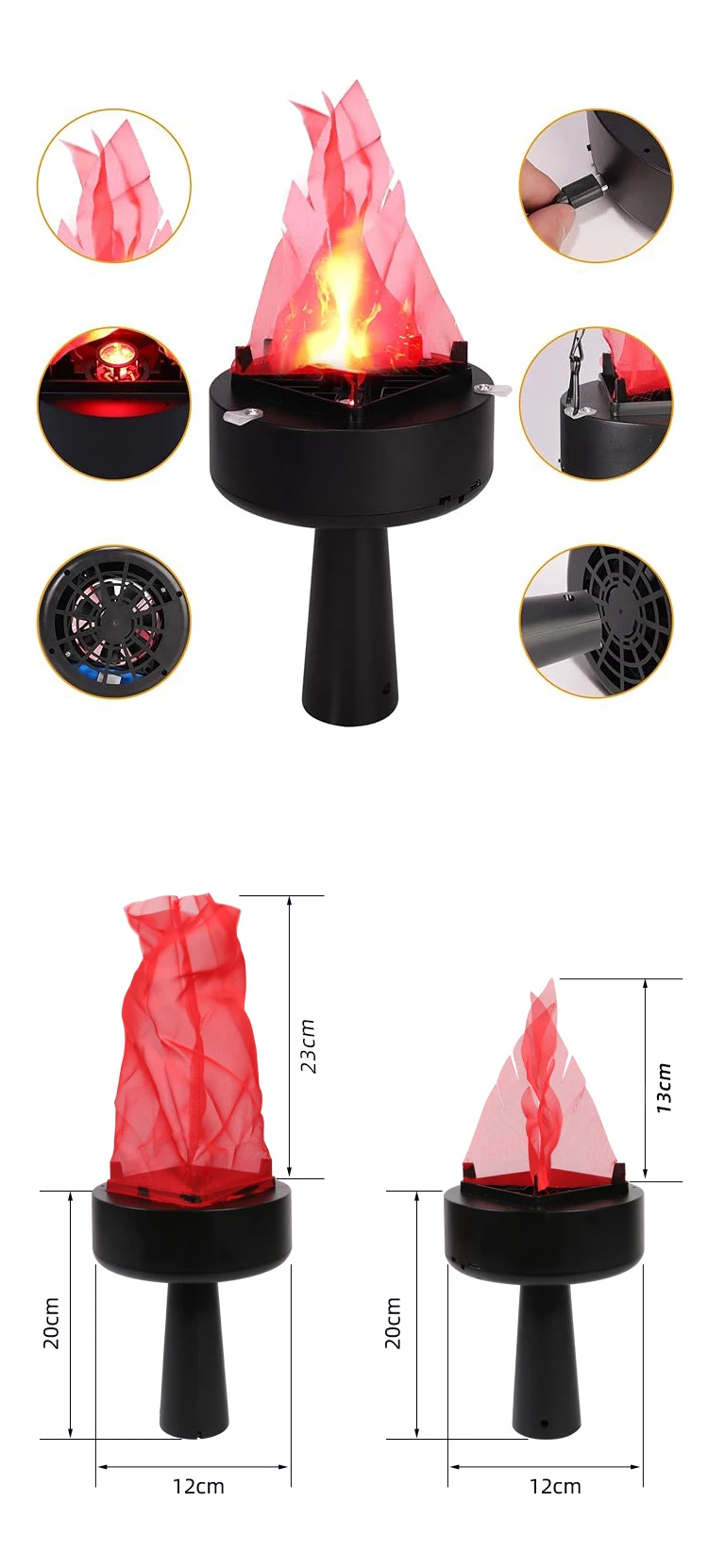 Portable Electronic Led Mini 3d Fire Flame Efflect Light For Halloween ...