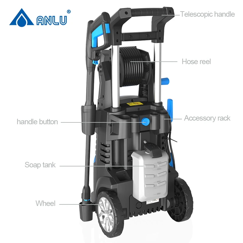 2000w 150 Bar Portable High Pressure Washer for Car Cleaning