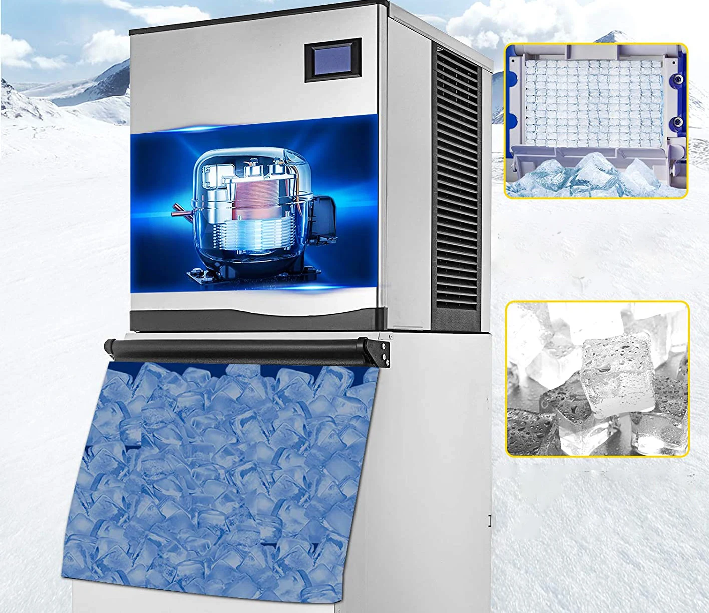 Aidear 500kg/day Ice Cube Maker Machine With Air Cooling System Use For ...