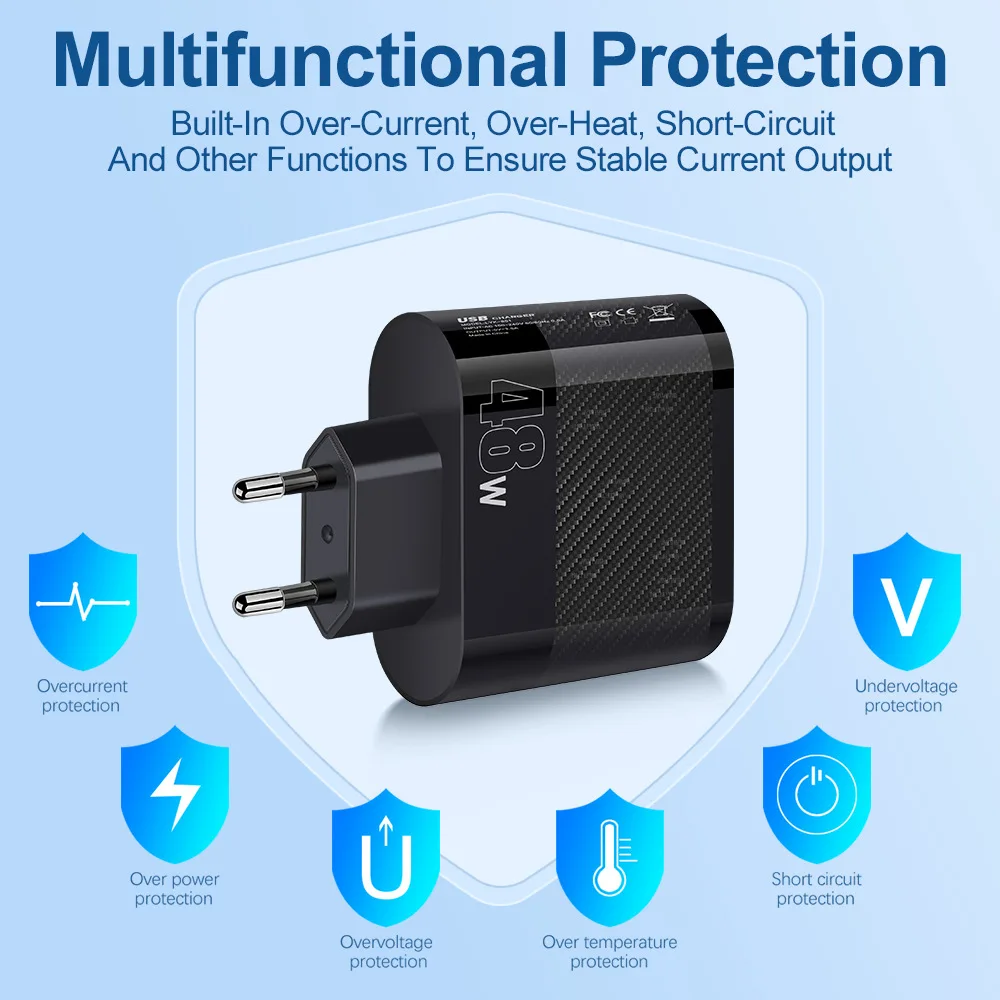 Multi-interface 48w Usb Charging Hub 12a 6-port Desktop Charging ...